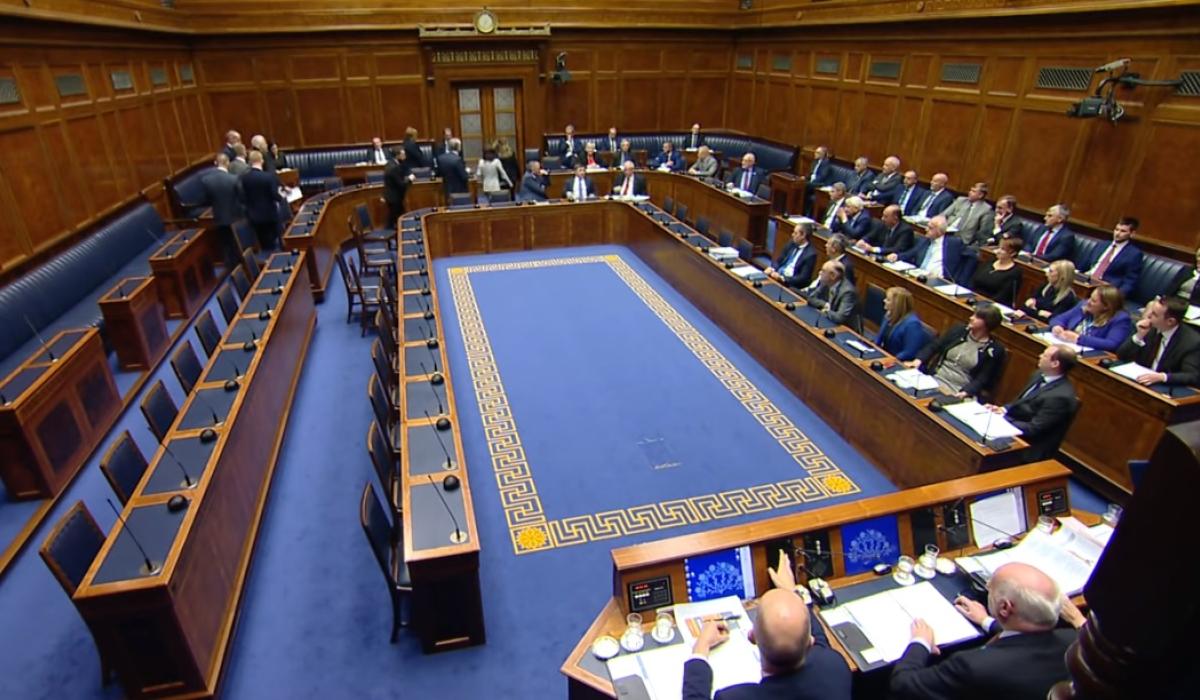Derry SDLP leader walks out of chamber with colleagues during ...