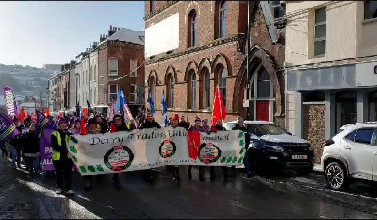 Derry workers march through the streets in their thousands - Derry Now