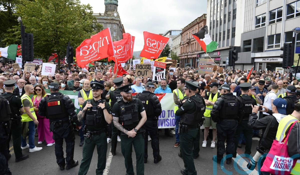 Hundreds gather to counter anti-immigration protest in Belfast - Derry Now