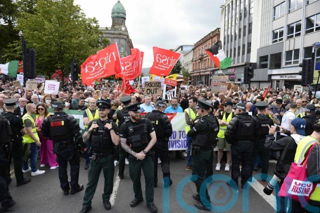 Anti-racism rally begins in Belfast after week of anti-immigration ...