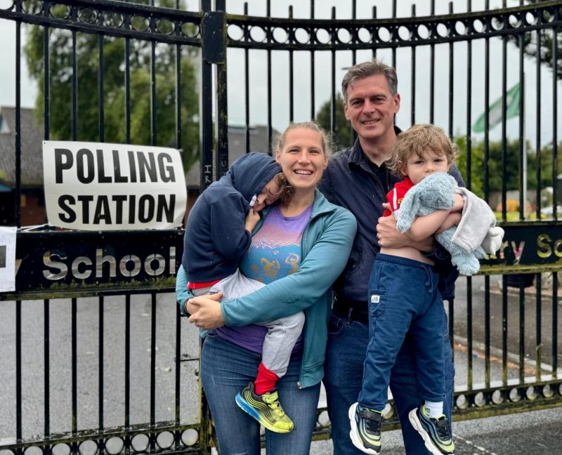 People Before Profit Foyle candidate Shaun Harkin casts his ballot ...