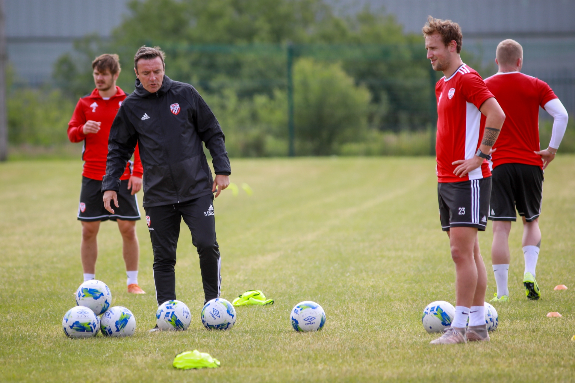 Derry City players returned to training today with new safety measures ...